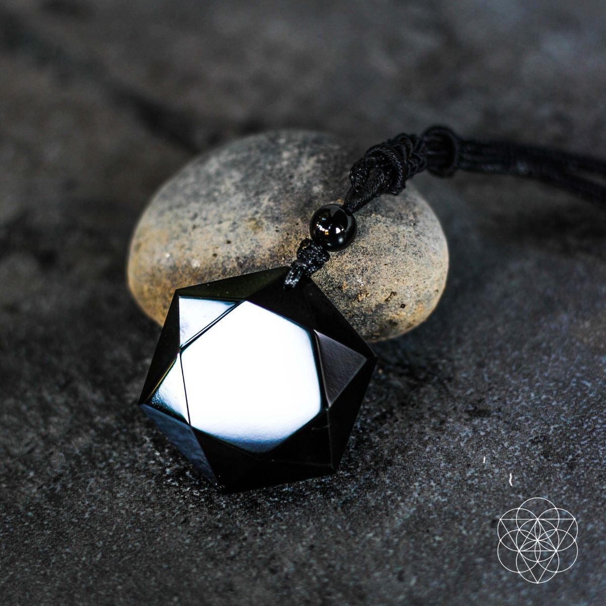 Premium Black Obsidian Talisman – Pyramid of Enlightenment